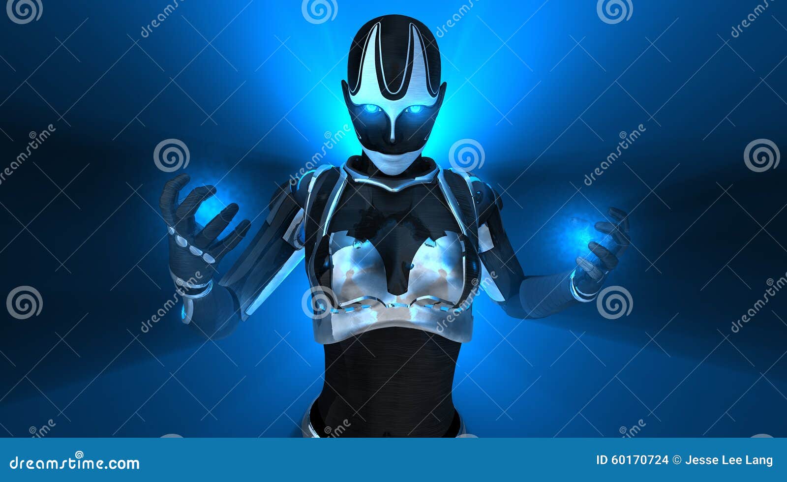 Cyborg female stock illustration. Illustration of advanced - 60170724