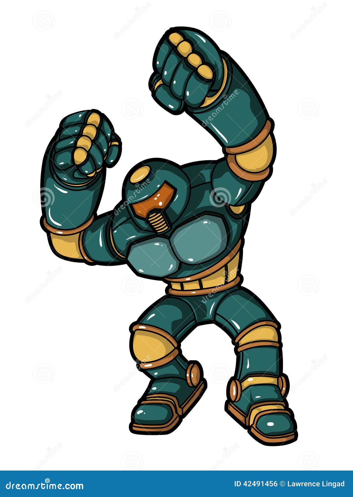 Cyborg Fighter stock vector. Illustration of drawing - 42491456