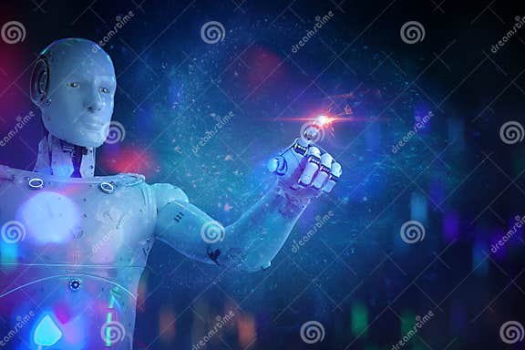 Cyborg finger point stock illustration. Illustration of technology ...