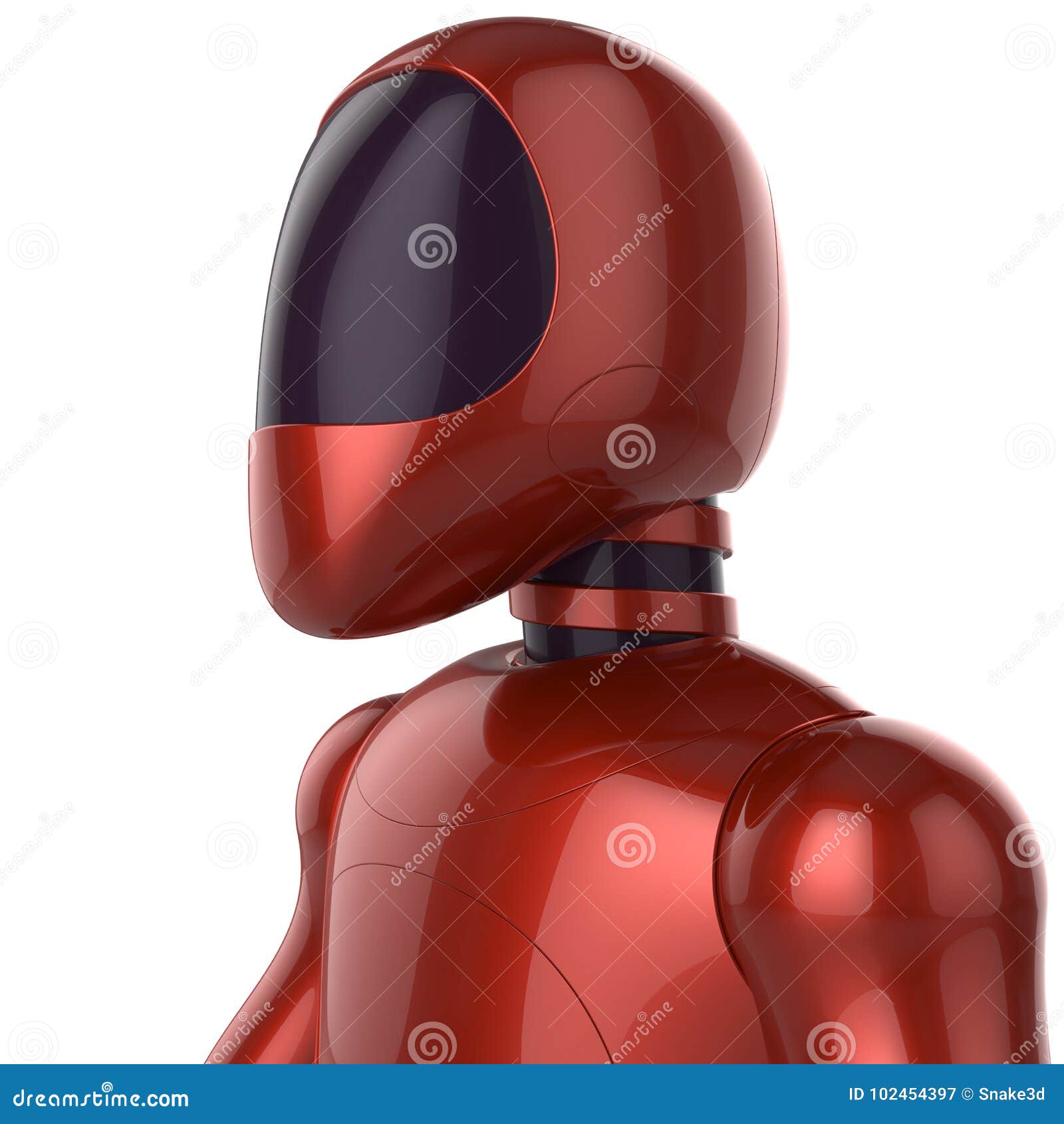 Cyborg Futuristic Artificial Model Robot Sci-fi Bot Concept Red Stock ...