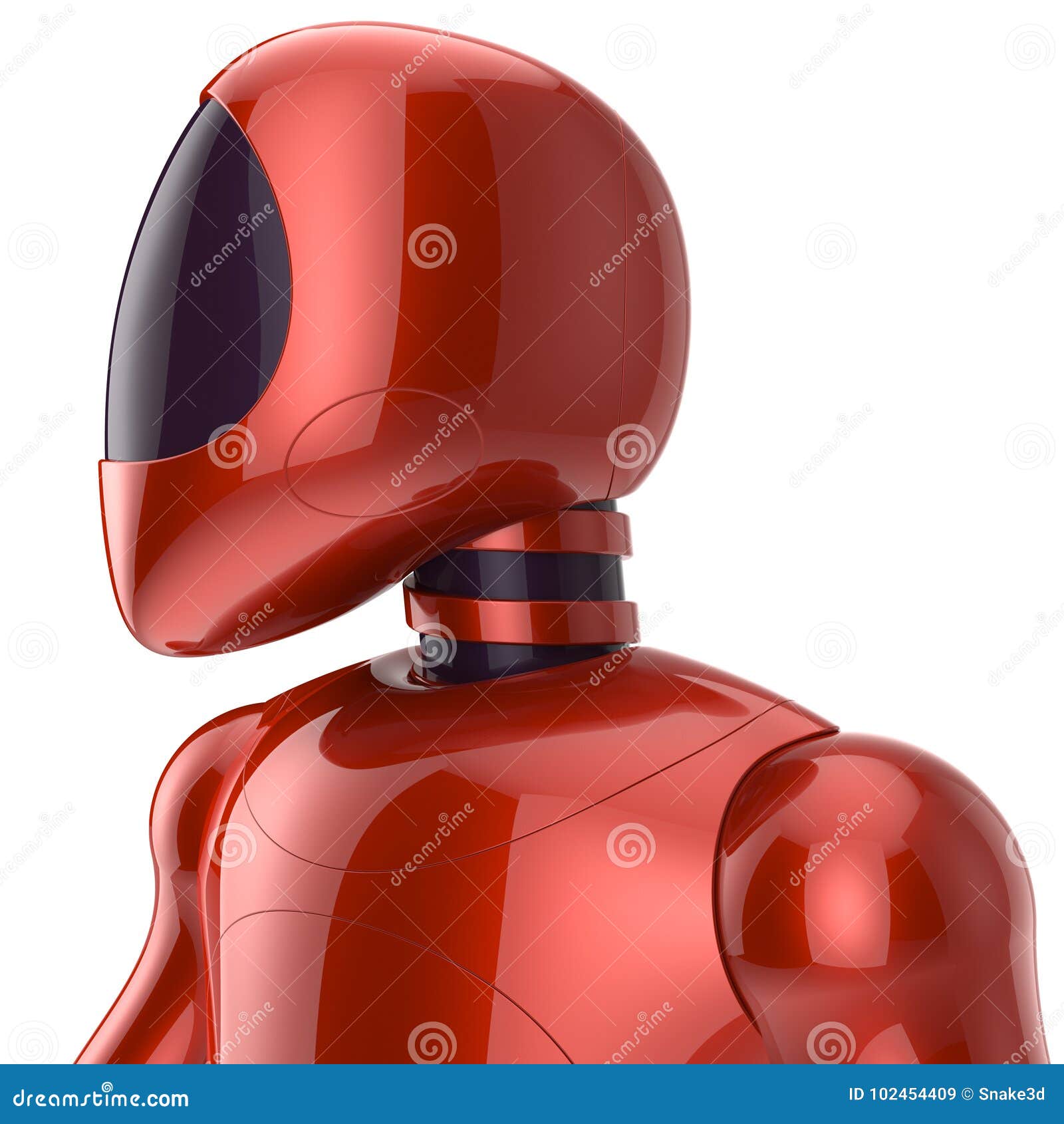 Cyborg Futuristic Bot Robot Sci-fi Model Concept Red Stock Illustration ...
