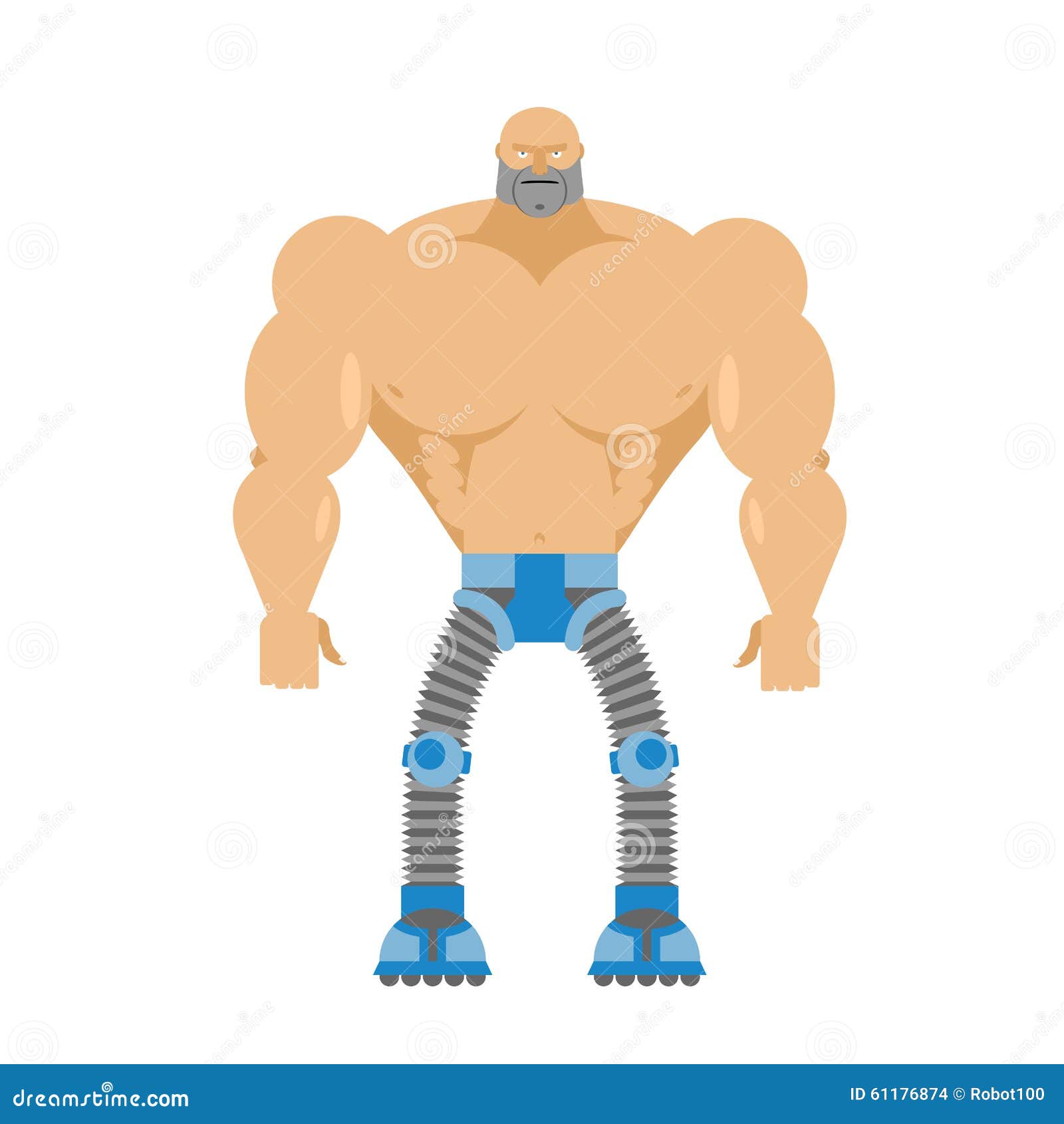Cyborg. Half Human Half Robot. Man With Big Muscles And Iron Lim Vector ... Cyborg. Half Human Half Robot. Man With Big Muscles And Iron Lim Vector ...
