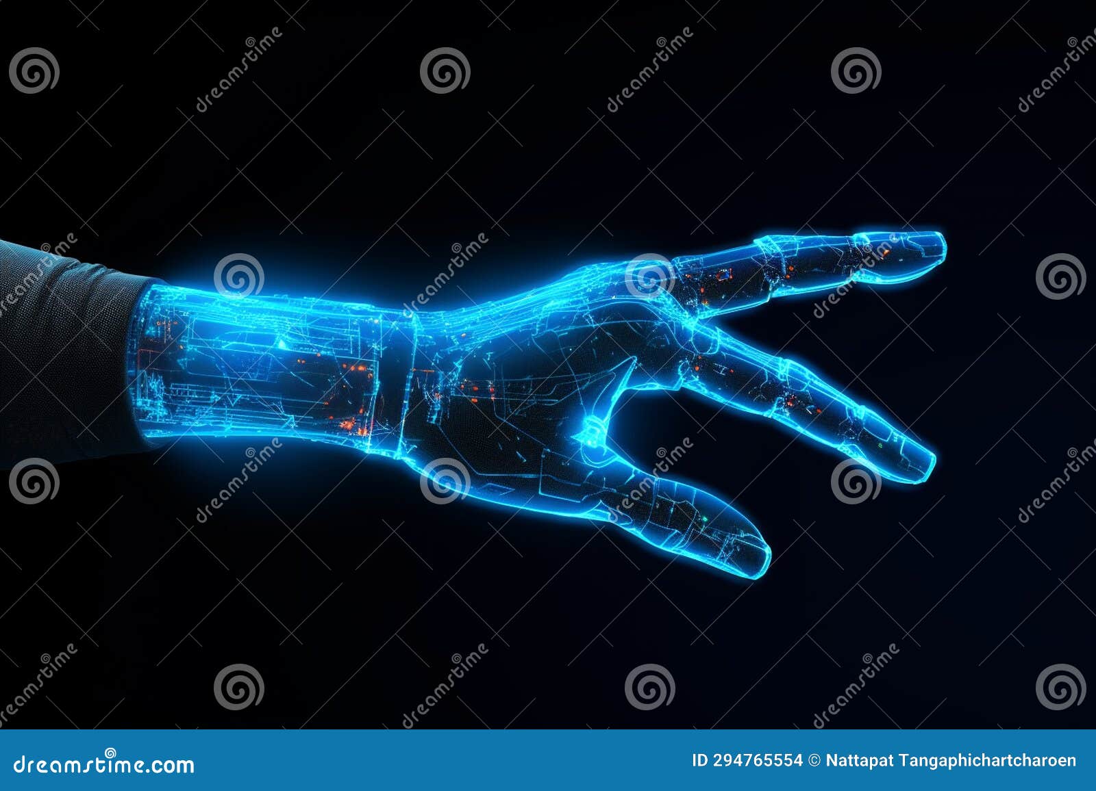 Cyborg Hand Digital Effect and Artificial Intelligence, Generated AI ...