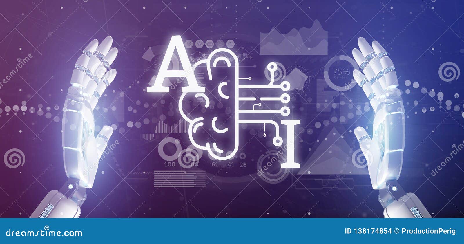 Cyborg. Half Human Half Robot. Man With Big Muscles And Iron Lim Vector ...