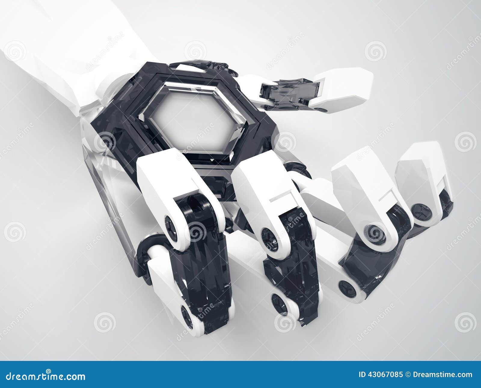 Cyborg Hand Holding an Empty Medal Stock Illustration - Illustration of ...