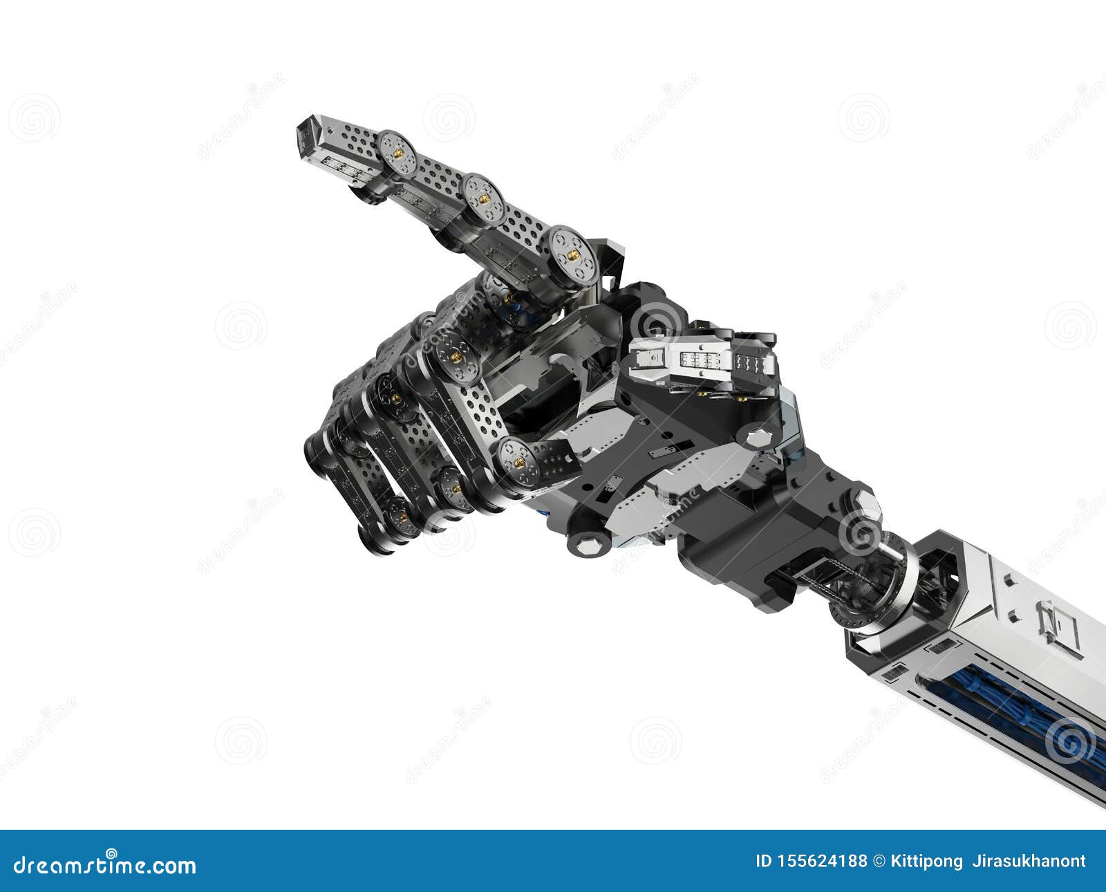 Cyborg hand isolated stock illustration. Illustration of indicate ...