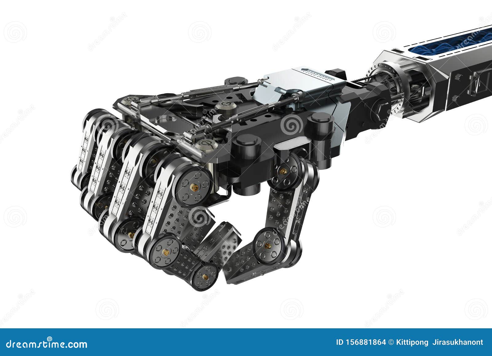Cyborg hand isolated stock illustration. Illustration of metal - 156881864