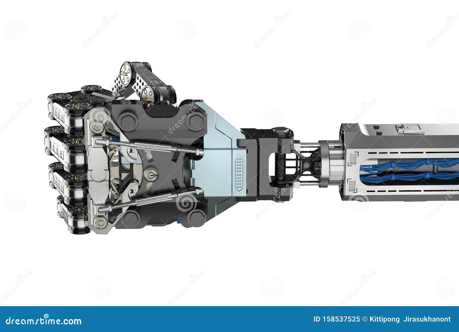 Cyborg Hand Holding Quantum Computing Concept With Qubit Icon 3d ...