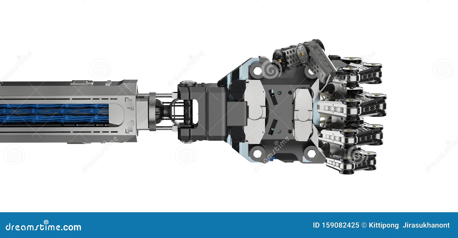Cyborg hand isolated stock illustration. Illustration of automatic ...