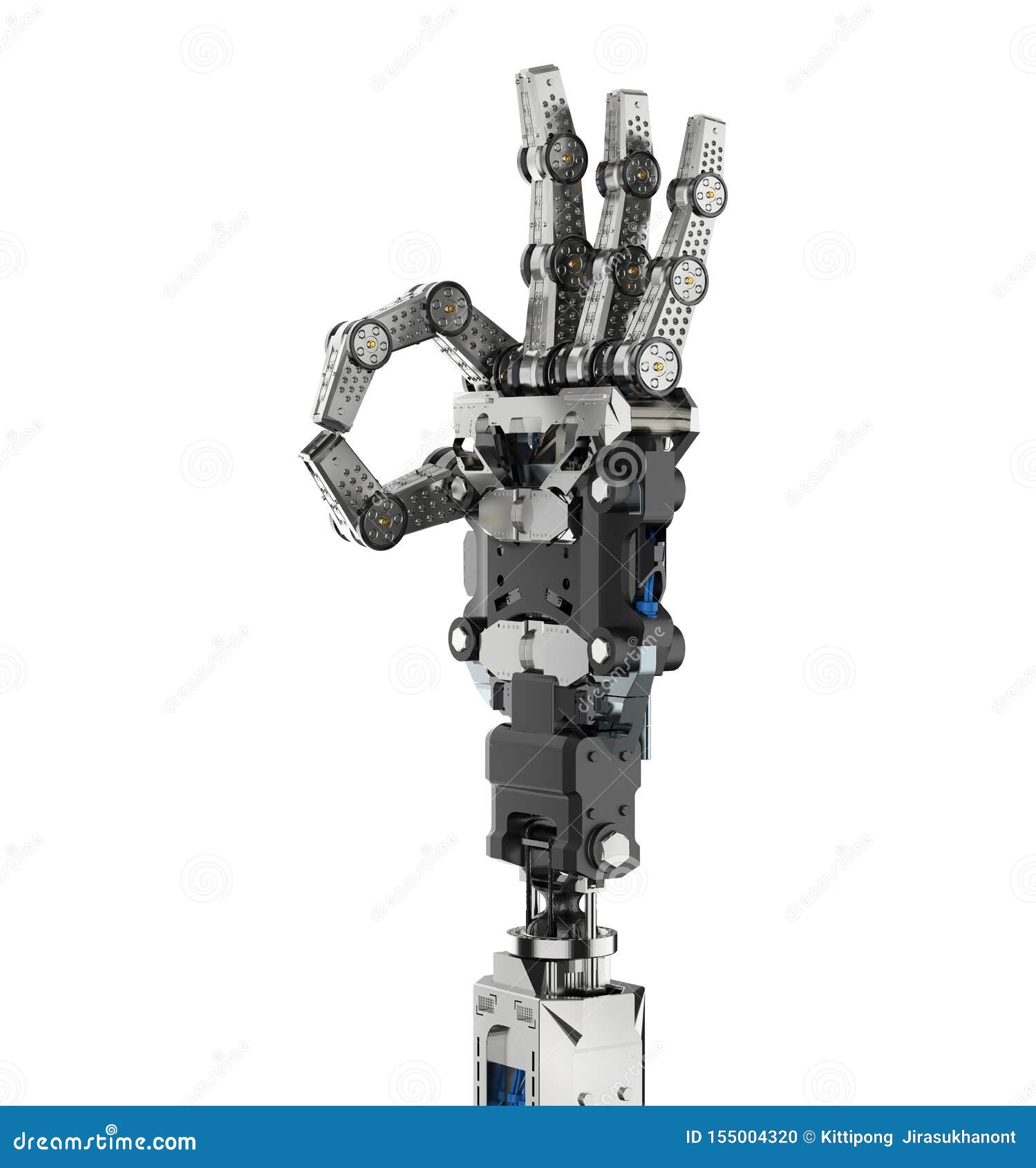 Cyborg hand isolated stock illustration. Illustration of metal - 155004320