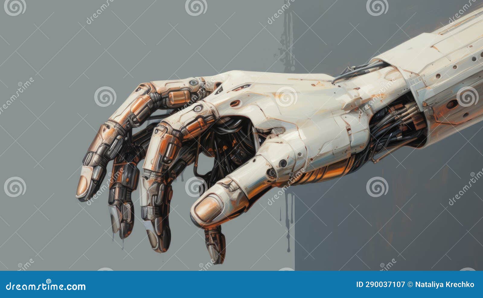 Cyborg Hand, Technology of Artificial Intelligence Stock Image - Image ...