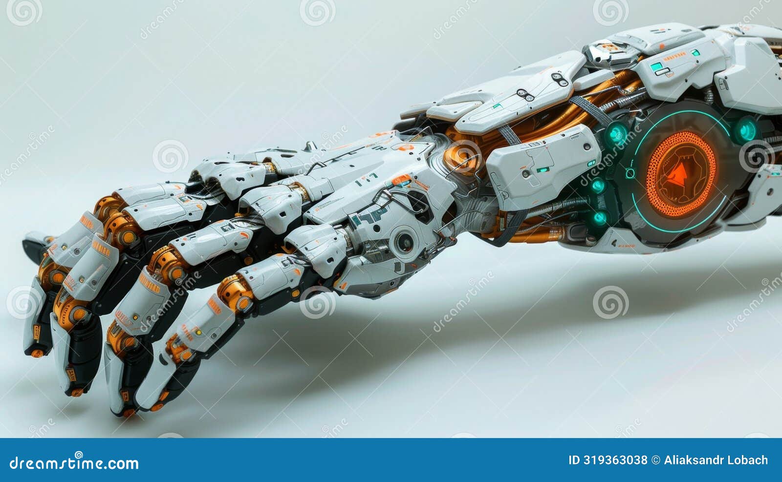 Cyborg Hand on White Background . a Robotic Arm Stock Photo - Image of ...