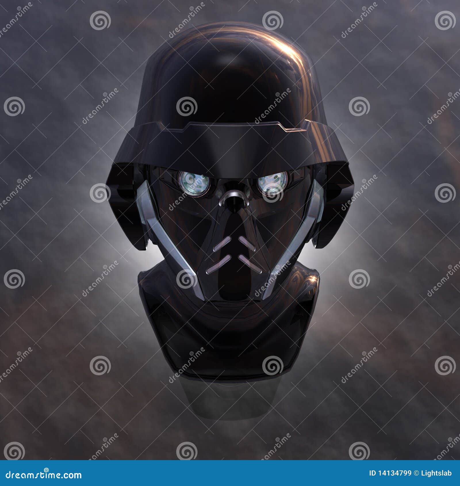 Cyborg head stock illustration. Illustration of metal - 14134799