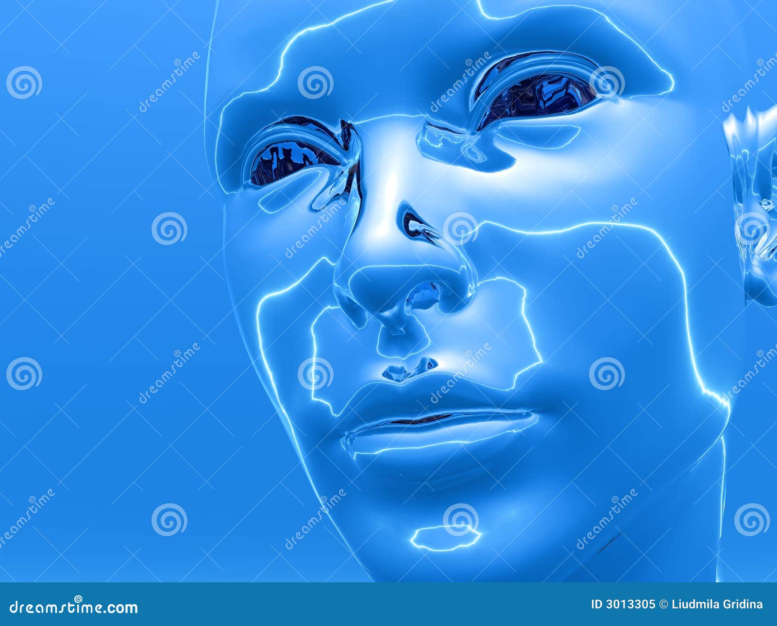 Cyborg head stock illustration. Illustration of imagination - 3013305