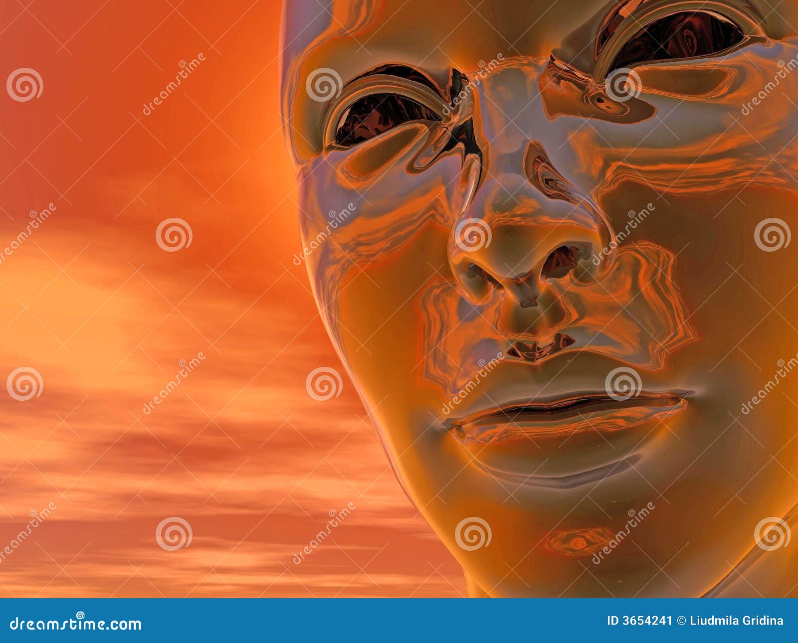 Cyborg head stock illustration. Illustration of future - 3654241