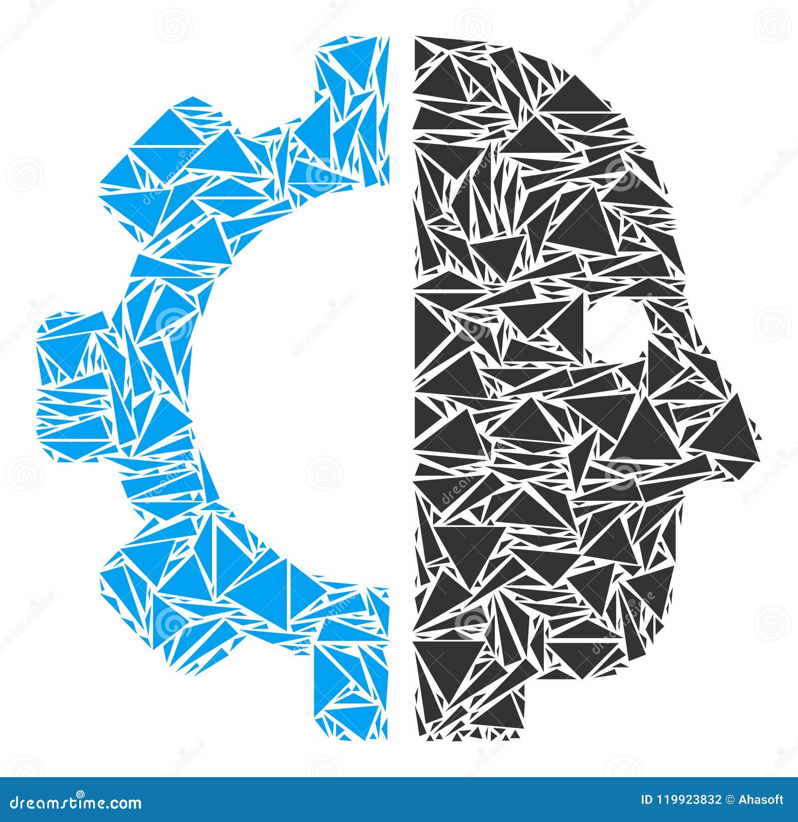 Cyborg Head Collage of Triangles Stock Vector - Illustration of bionic ...