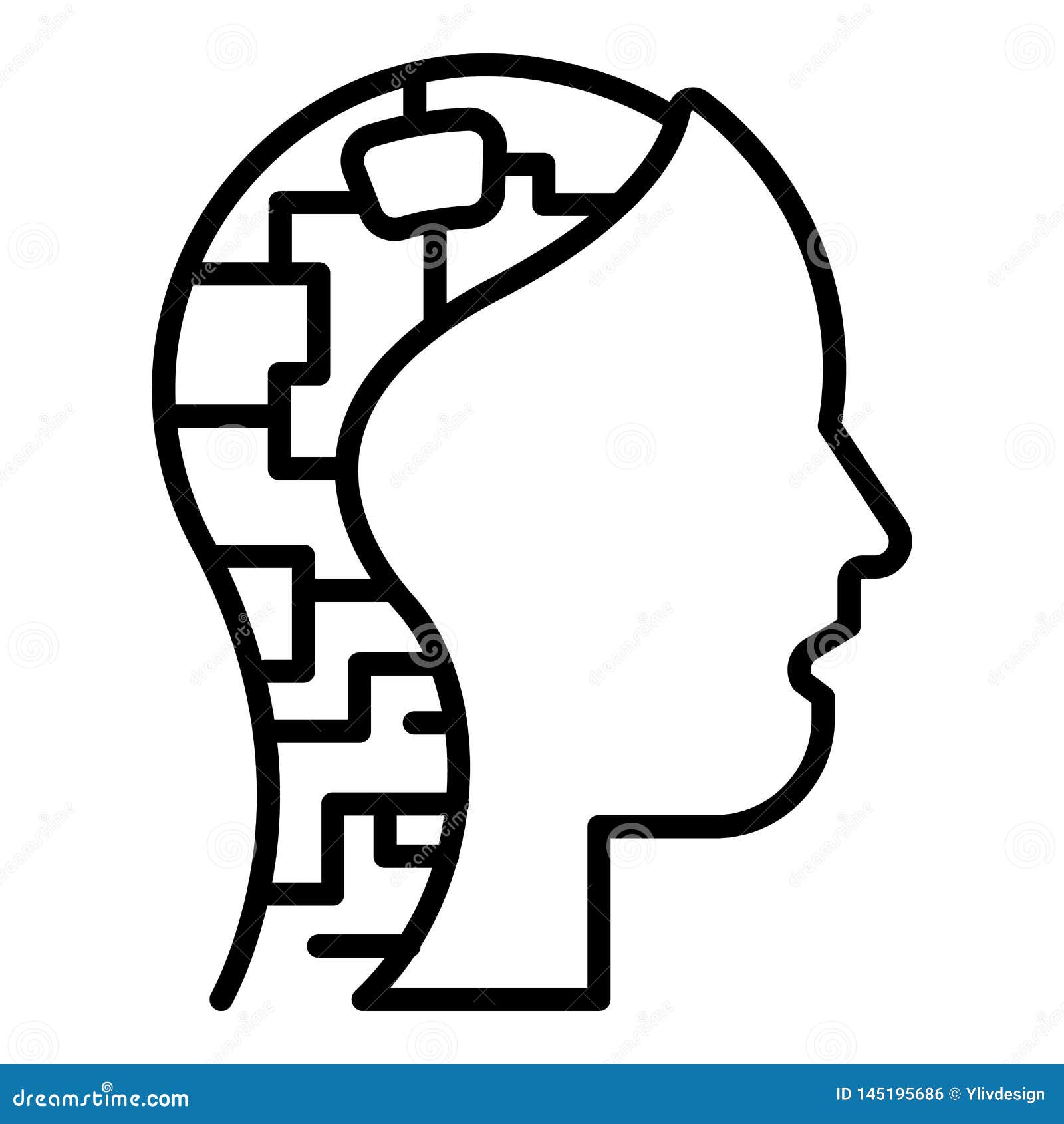 Cyborg Head Icon, Outline Style Stock Vector - Illustration of ...