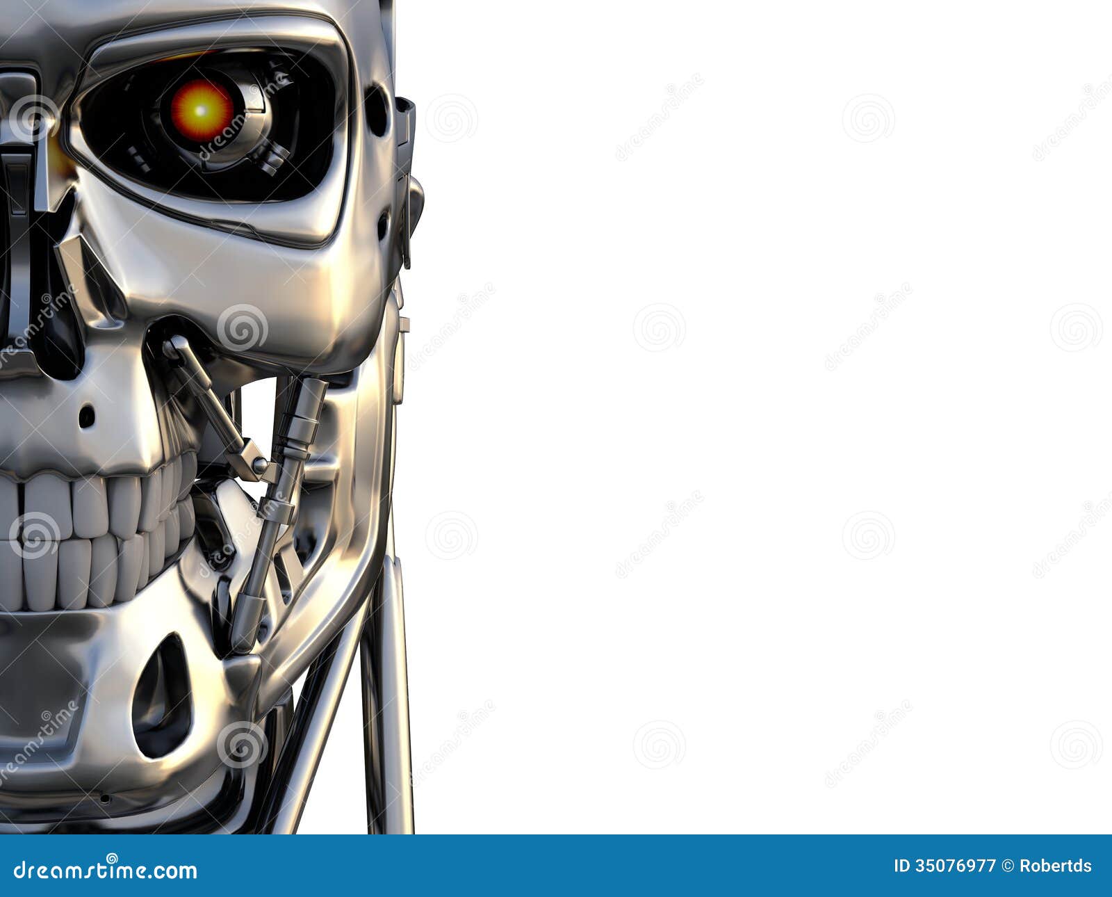Cyborg head isolated stock illustration. Illustration of science - 35076977