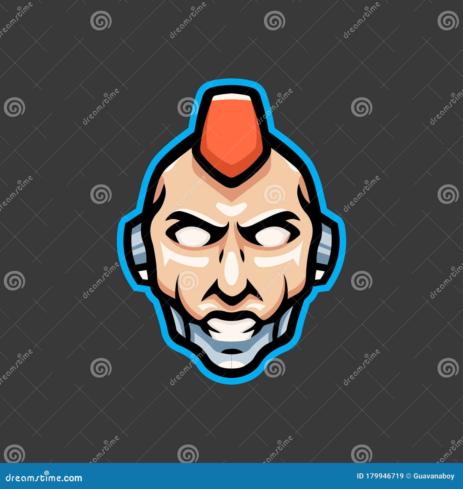 Cyborg Head Mascot Logo Design Stock Illustration - Illustration of ...