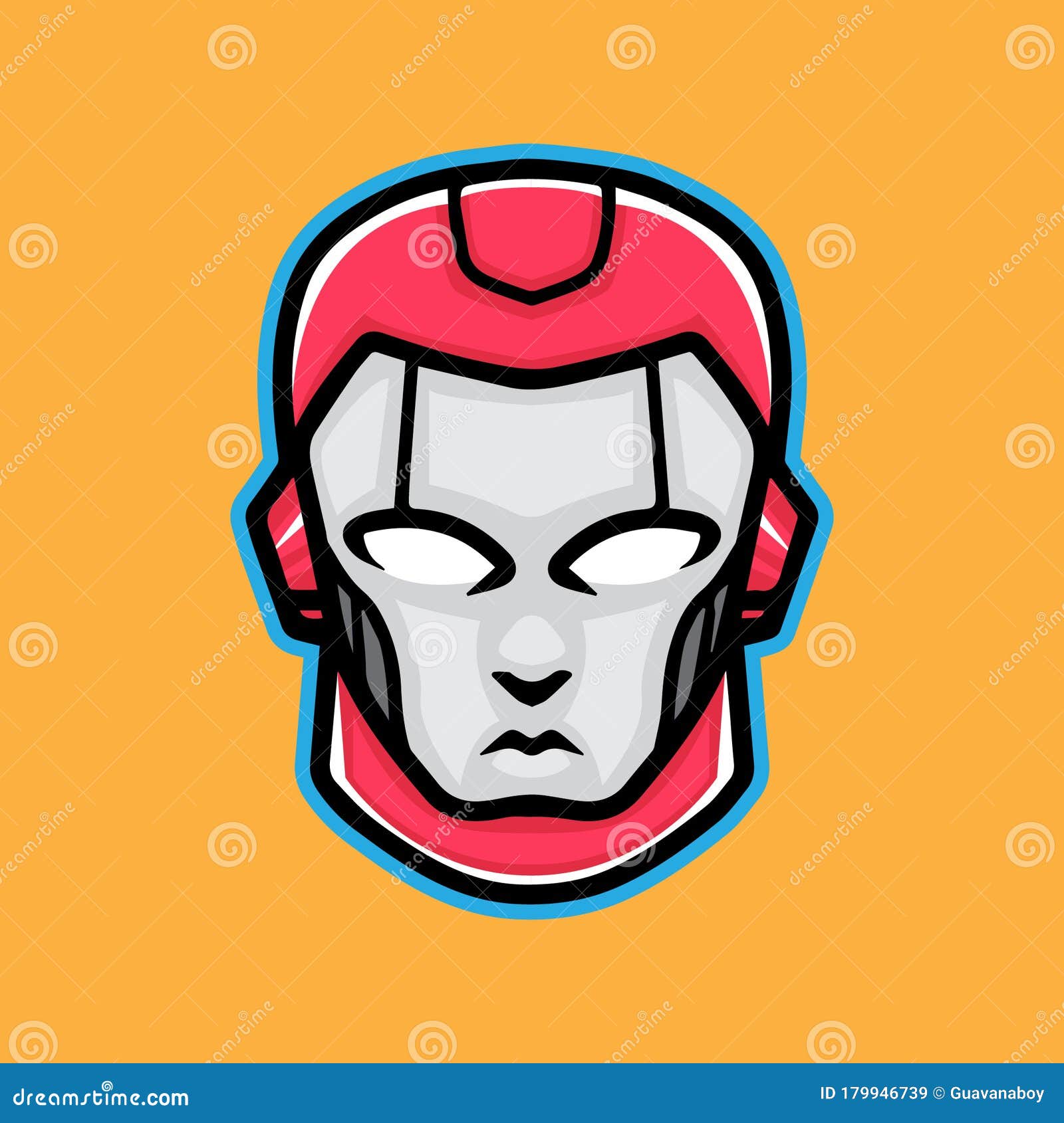 Cyborg Head Mascot Logo Design Stock Illustration - Illustration of ...