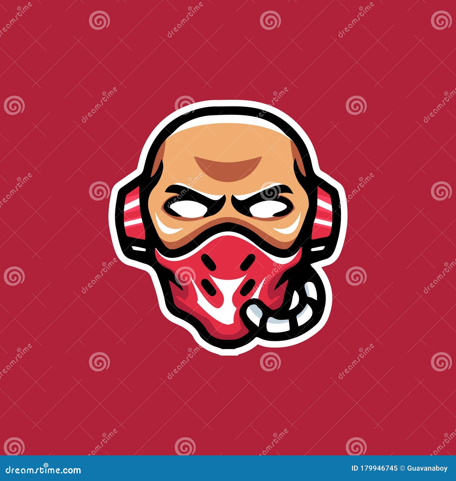Cyborg Head Mascot Logo Design Stock Illustration - Illustration of ...