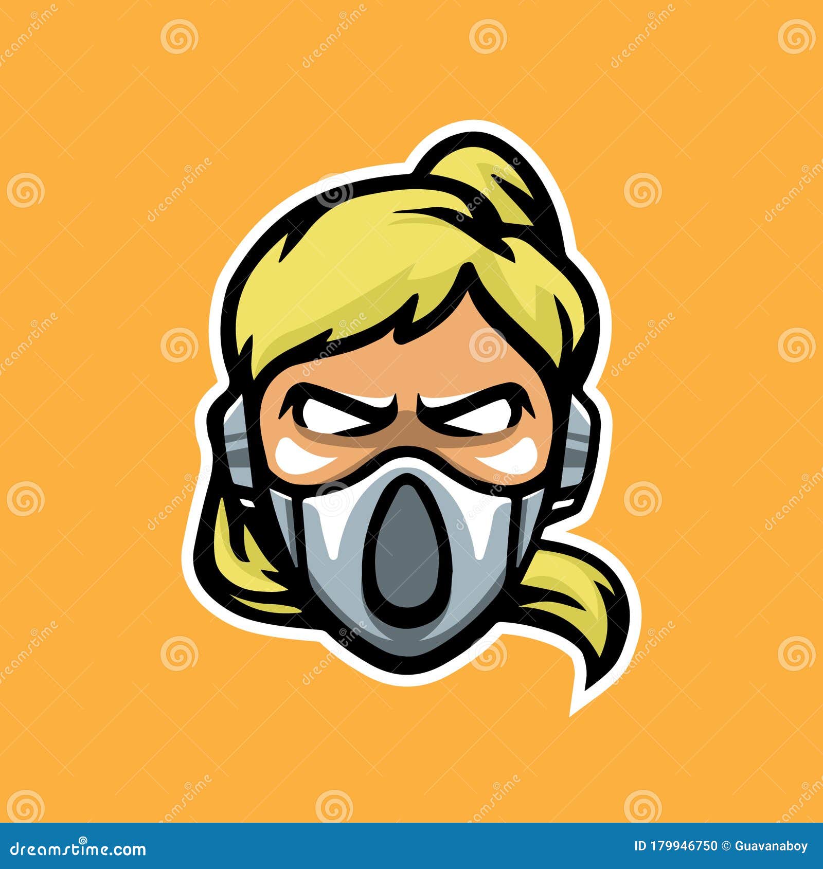 Cyborg Head Mascot Logo Design Stock Illustration - Illustration of ...