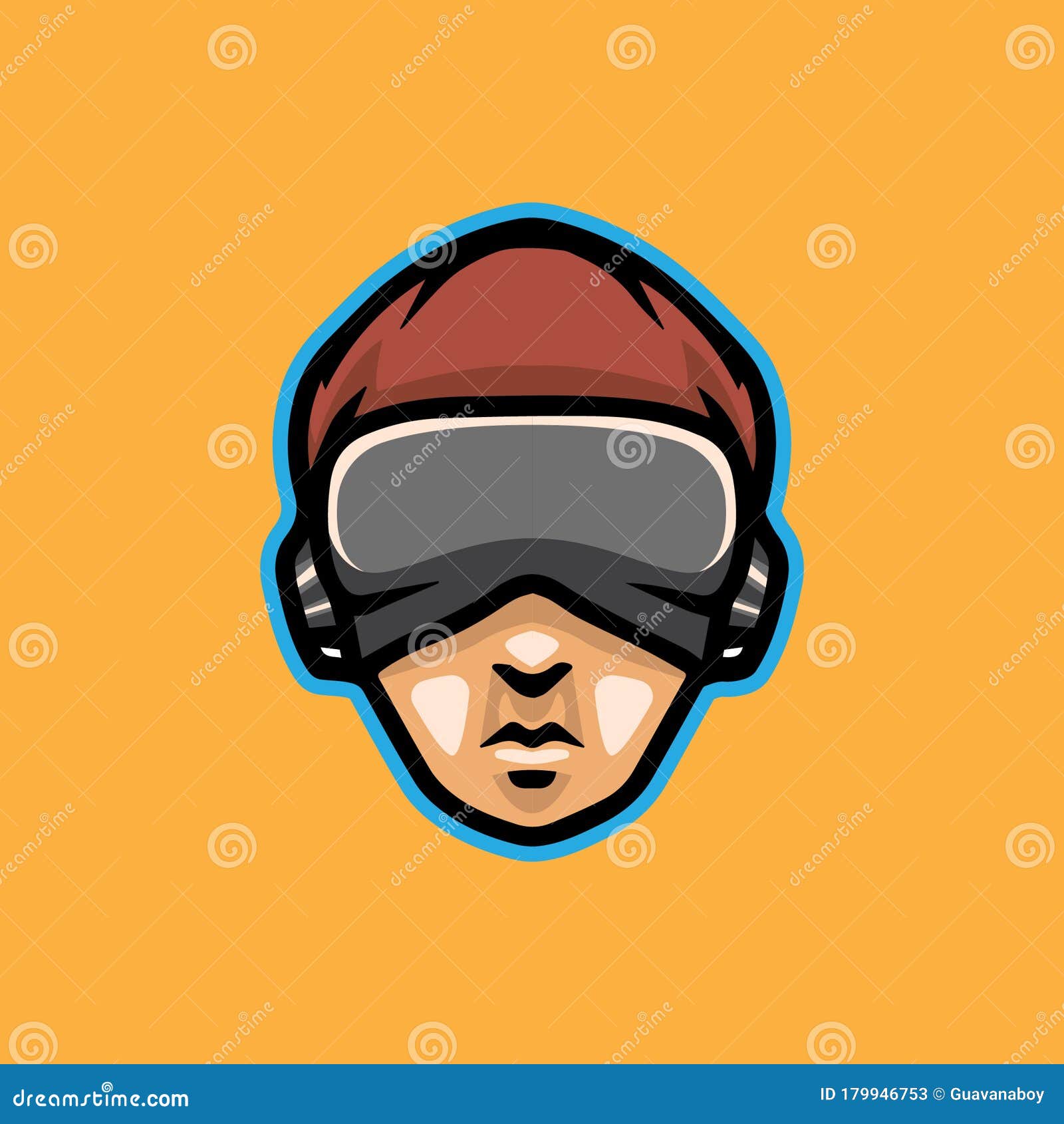 Cyborg Head Mascot Logo Design Stock Illustration - Illustration of ...