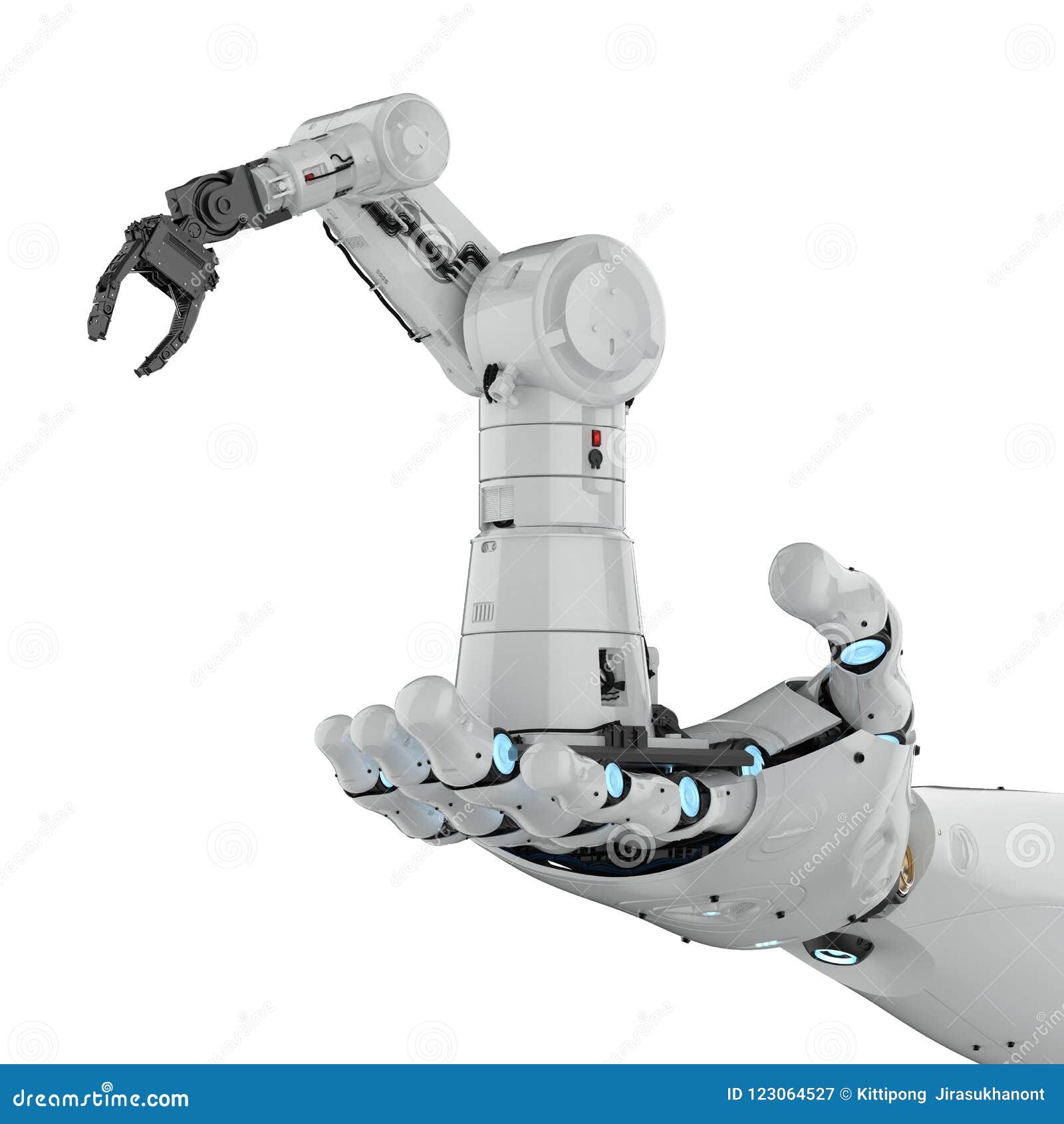 Cyborg holding robot stock illustration. Illustration of industry ...