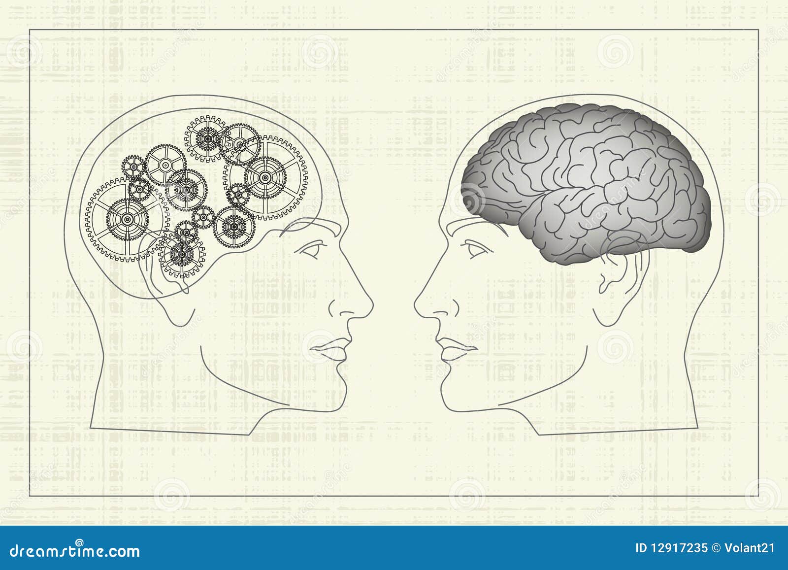 Cyborg and Human stock vector. Illustration of mechanics - 12917235