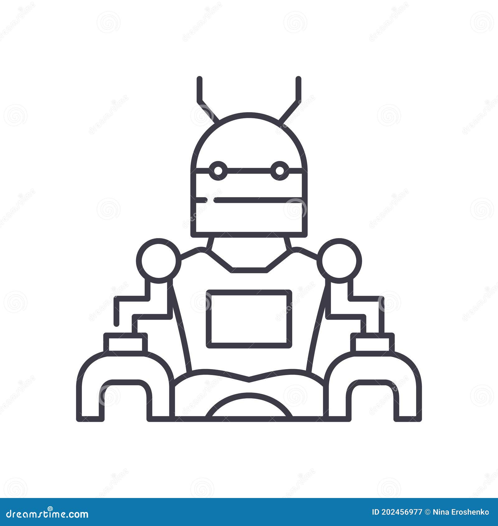 Cyborg Icon, Linear Isolated Illustration, Thin Line Vector, Web Design ...