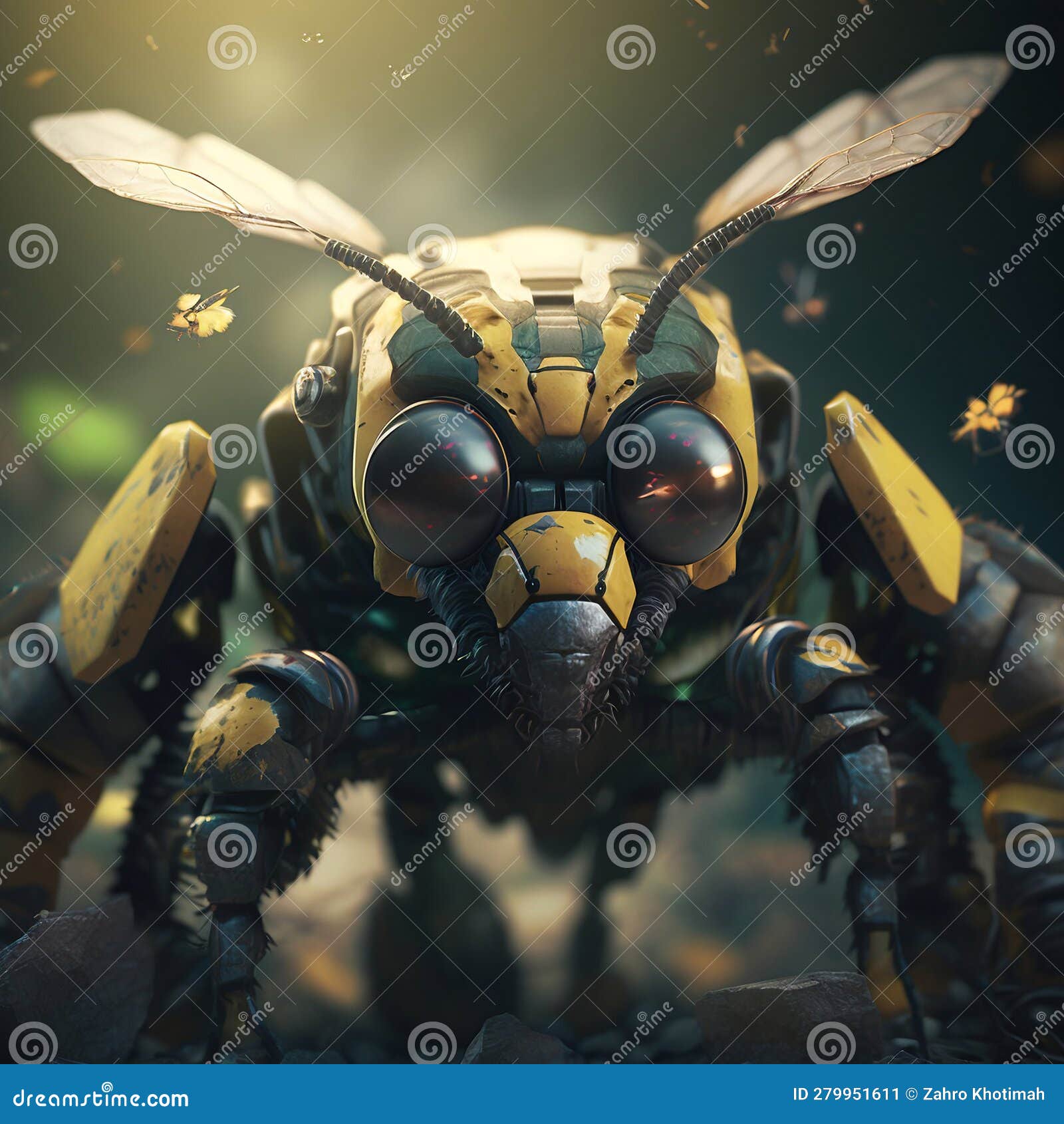 Cyborg killer bee stock illustration. Illustration of killer - 279951611