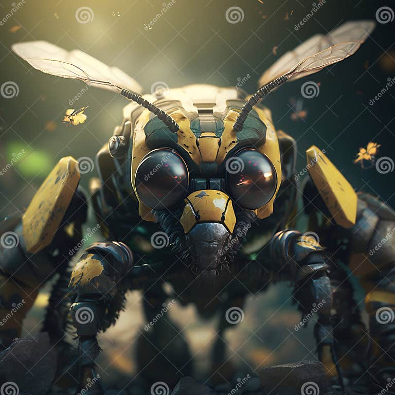 Cyborg killer bee stock illustration. Illustration of killer - 279951611