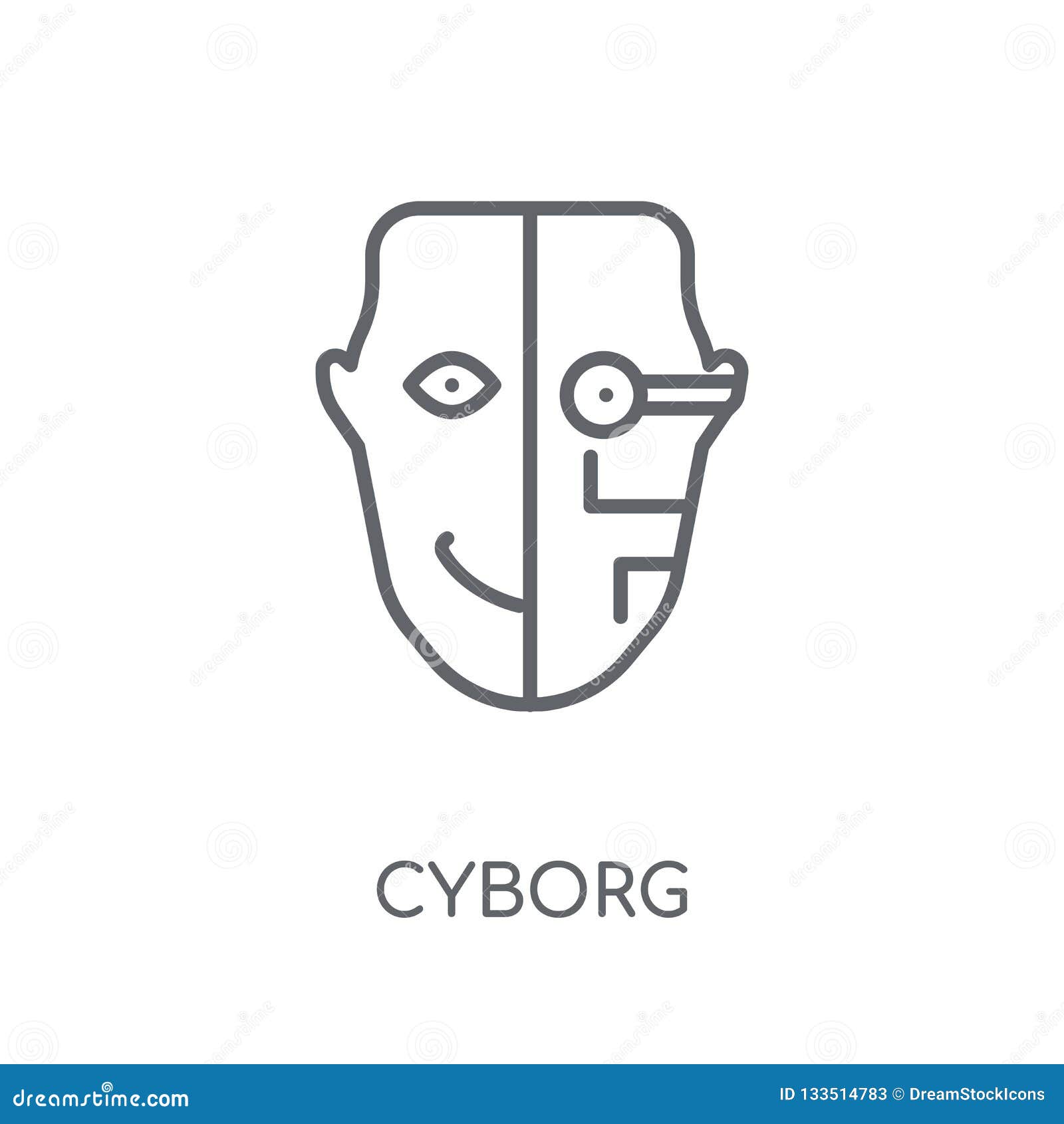 Cyborg Linear Icon. Modern Outline Cyborg Logo Concept on White Stock ...