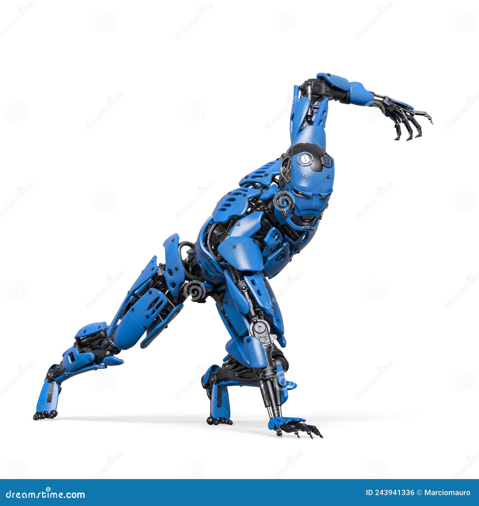 Cyborg is Loading a Panther Pose Stock Illustration - Illustration of ...