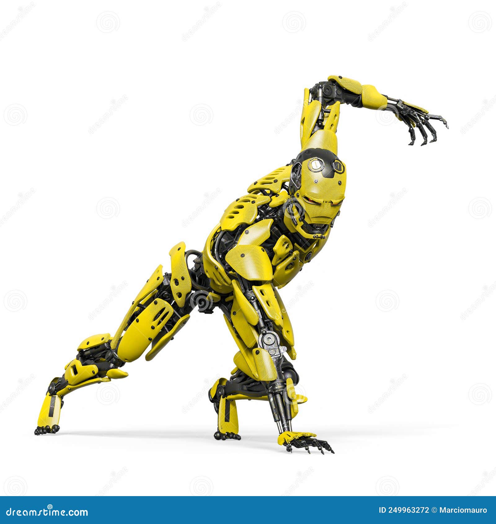 Cyborg is Loading a Panther Pose Stock Illustration - Illustration of ...