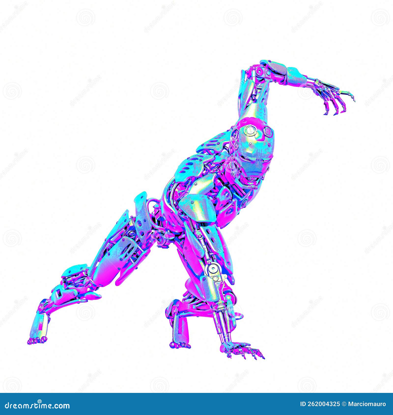 Cyborg is Loading a Panther Pose Stock Illustration - Illustration of ...