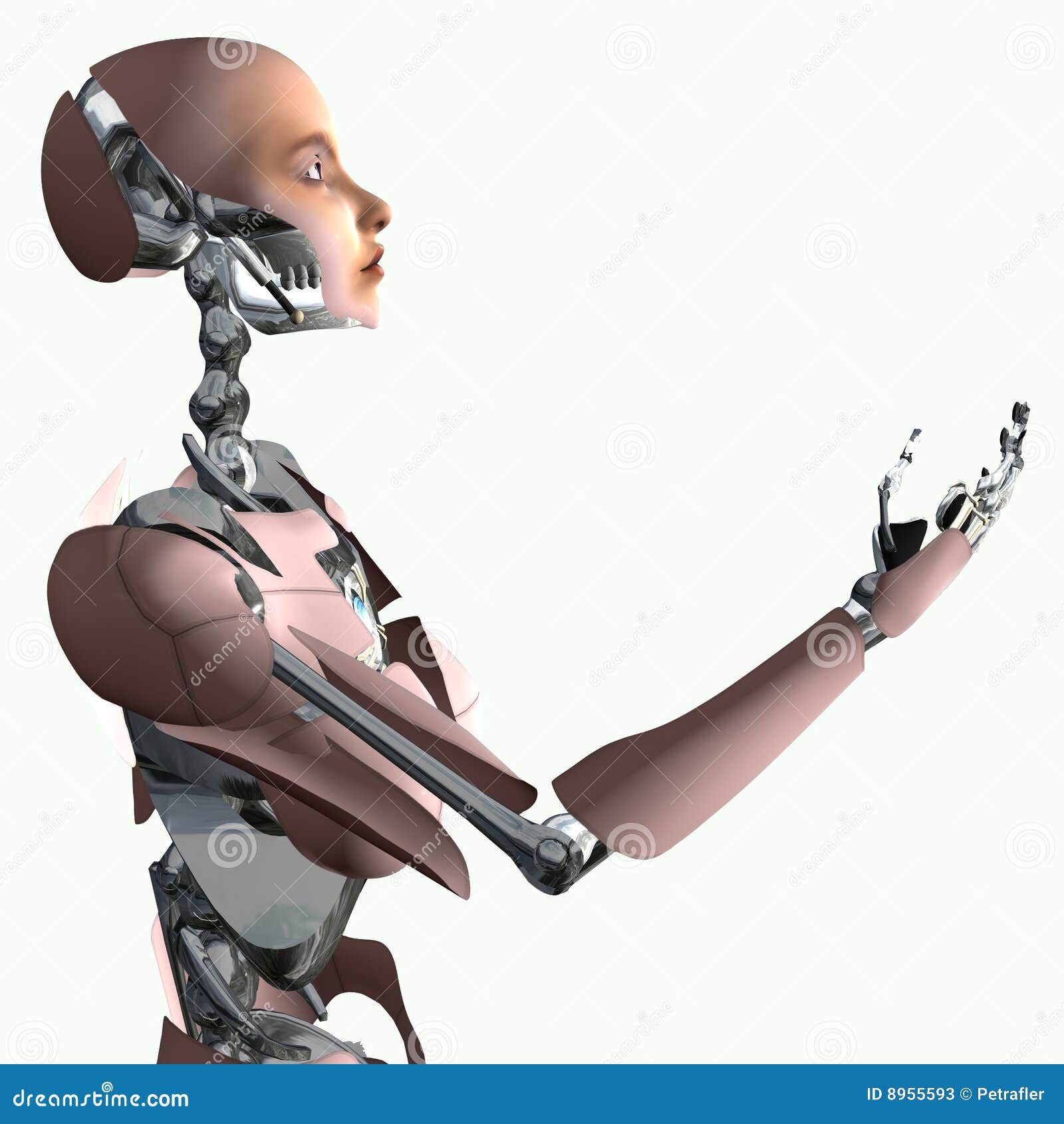 Cyborg making an offer stock illustration. Illustration of human - 8955593