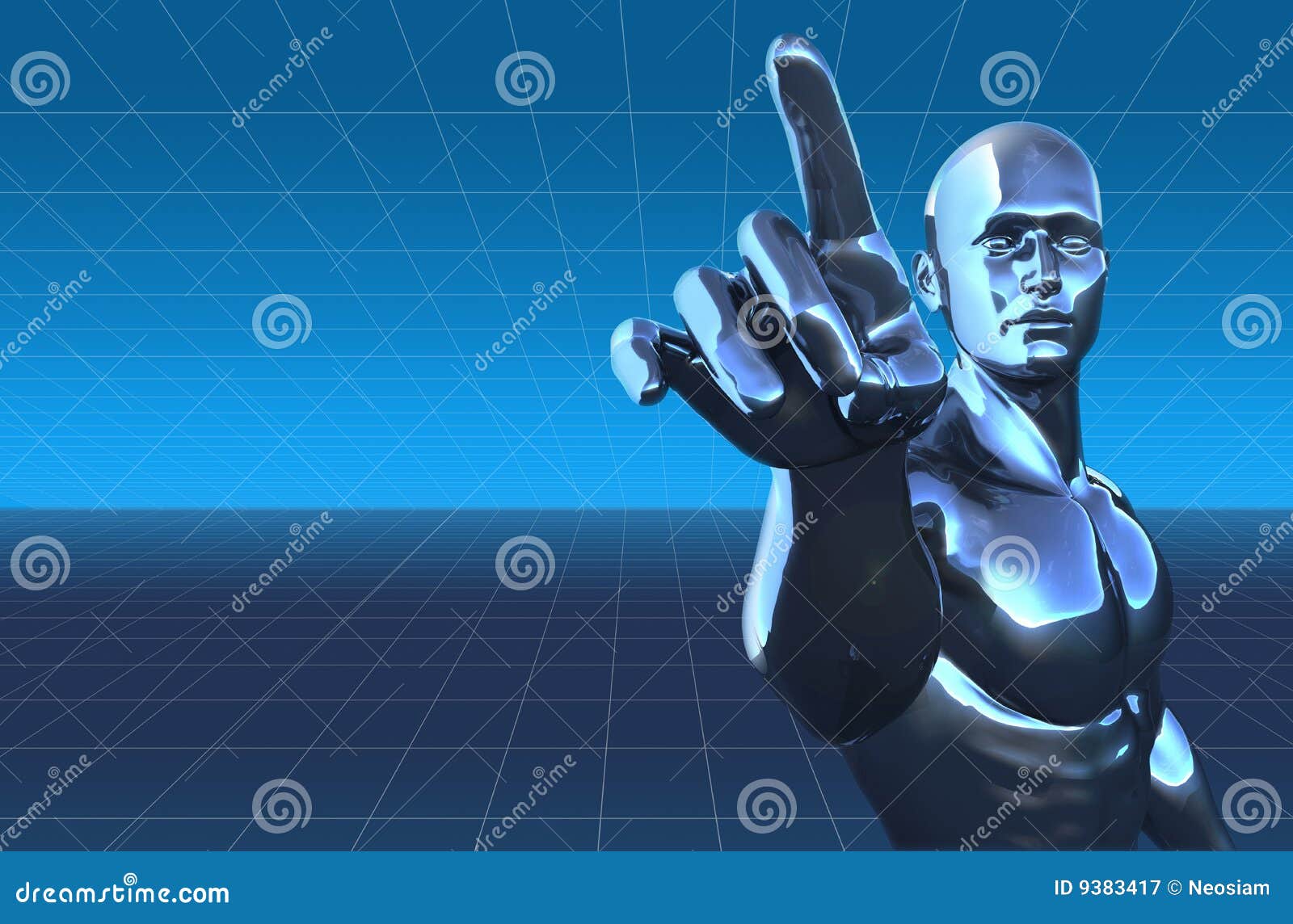 Cyborg Man On Digital Background Royalty-Free Stock Photography ...