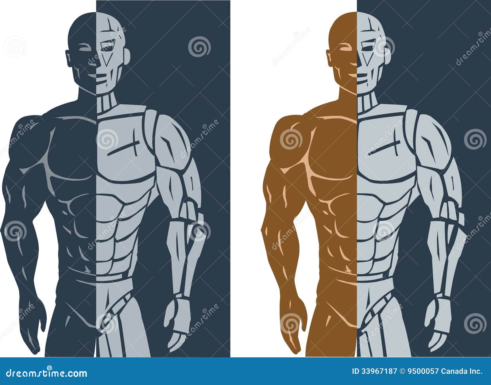 Cyborg man stock vector. Illustration of interface, bald - 33967187