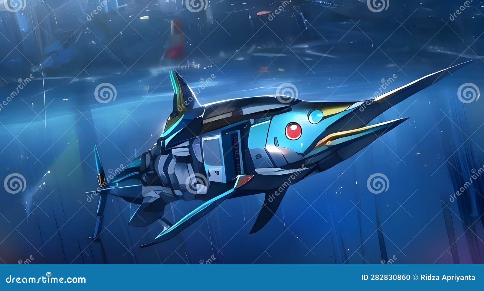 The Cyborg Marlin Fish Robot Design AI Model is an Artificial ...