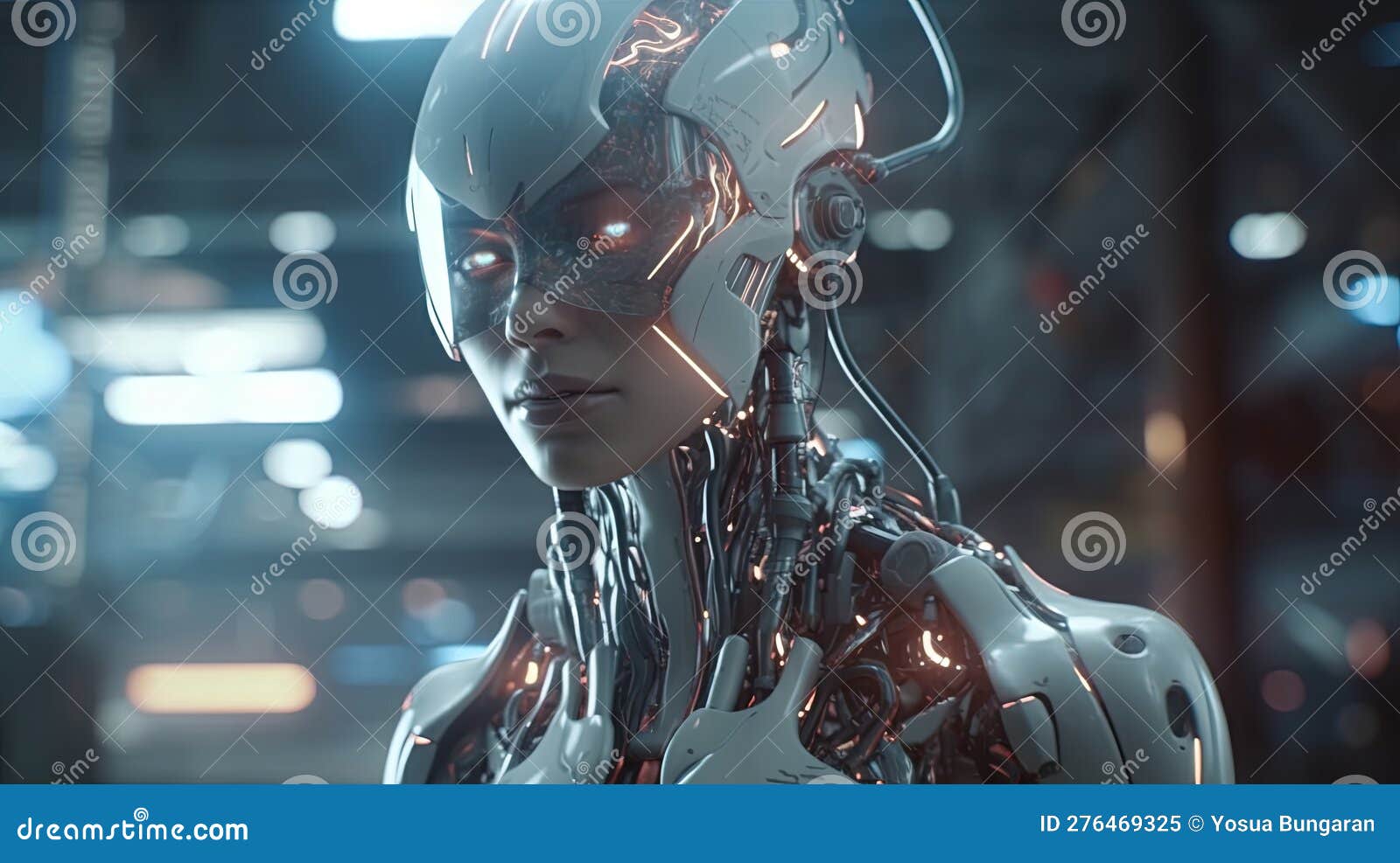 Cyborg Master, Digital Art Illustration, Generative AI Stock ...