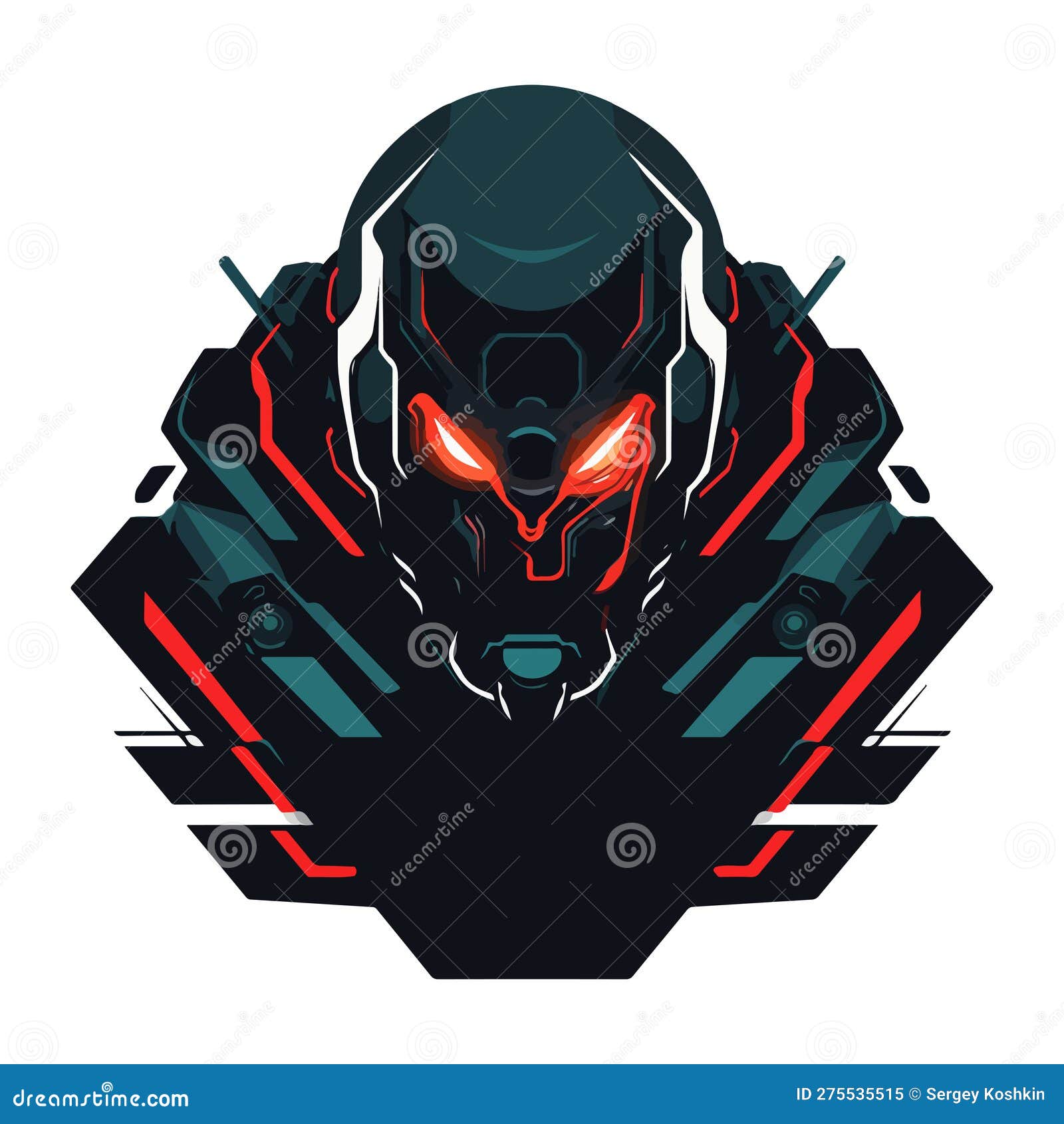 Cyborg Mech Warrior E-sport Emblem Logo. Cyborg Vector Illustration for ...