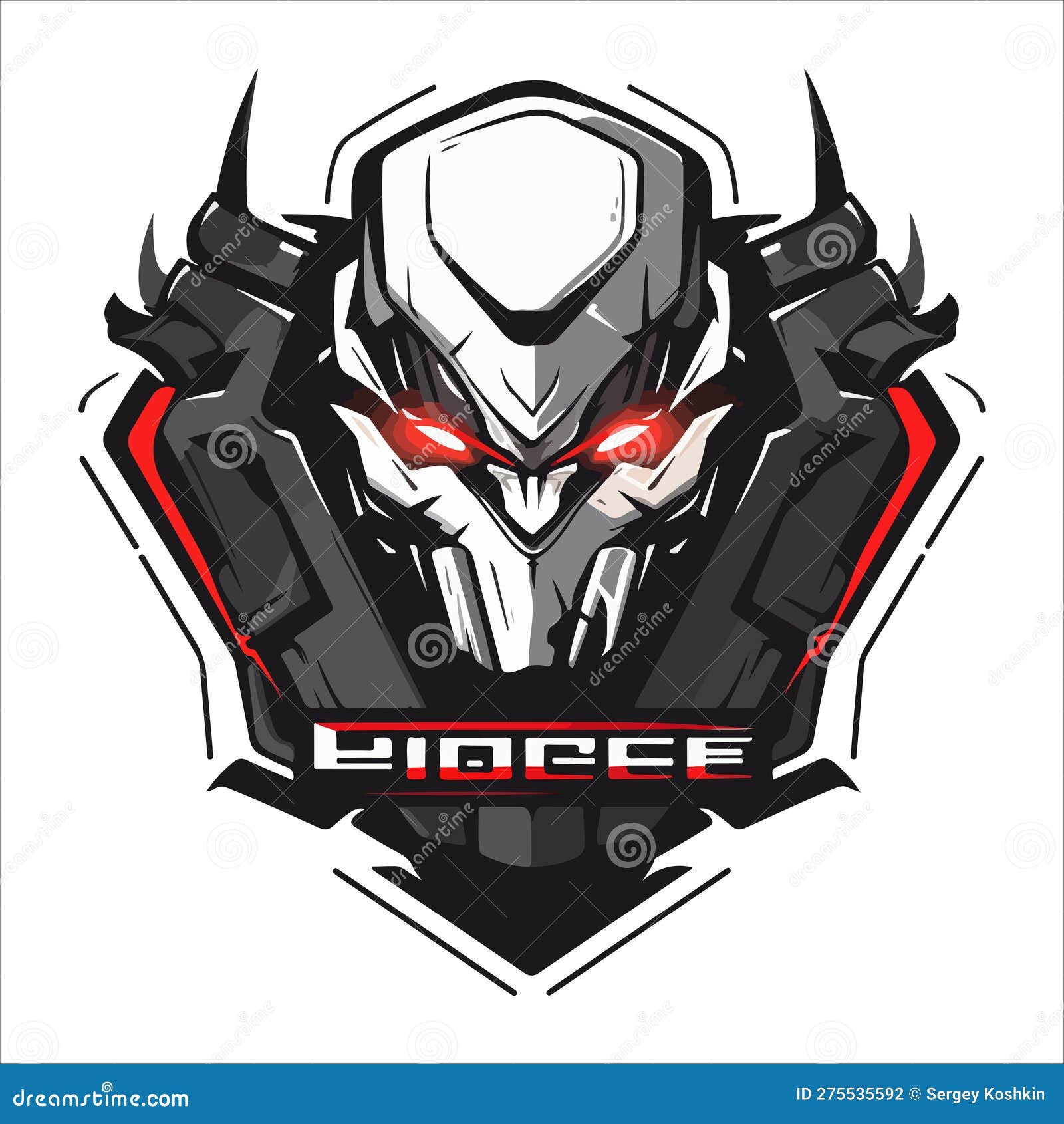 Cyborg Mech Warrior E-sport Emblem Logo. Cyborg Vector Illustration for ...