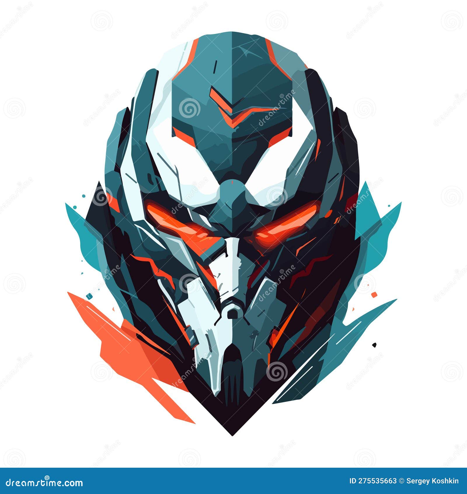 Cyborg Mech Warrior E-sport Emblem Logo. Cyborg Vector Illustration for ...