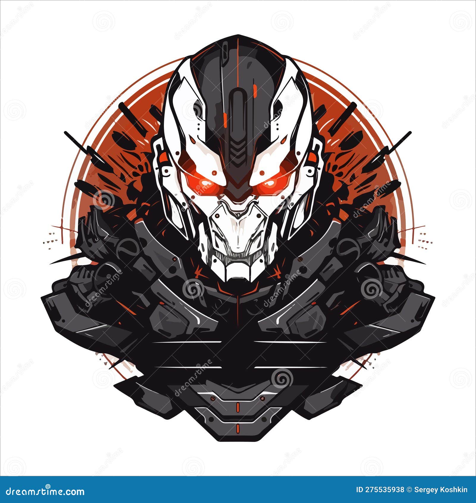 Cyborg Mech Warrior E-sport Emblem Logo. Cyborg Vector Illustration for ...