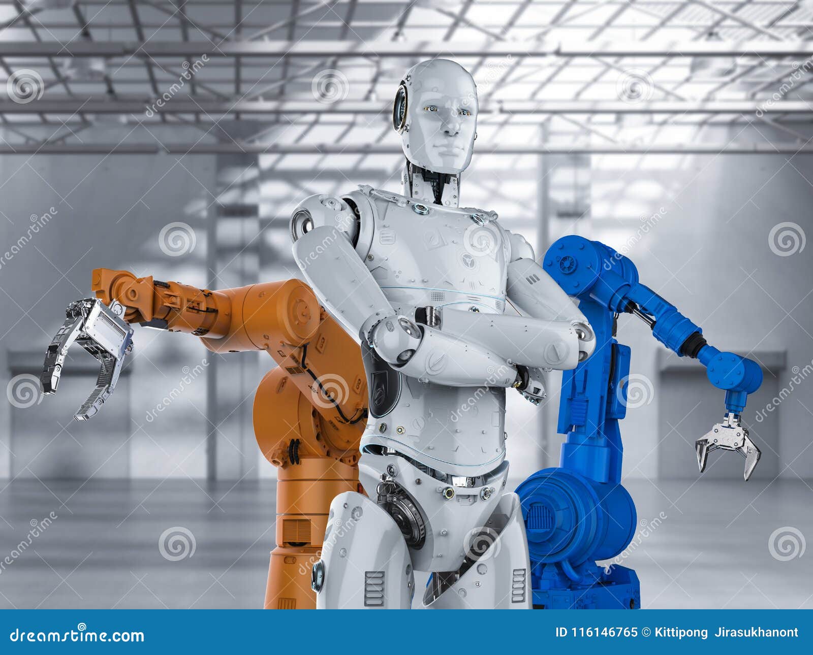 Cyborg mit Roboter stock abbildung. Illustration von künstlich - 116146765