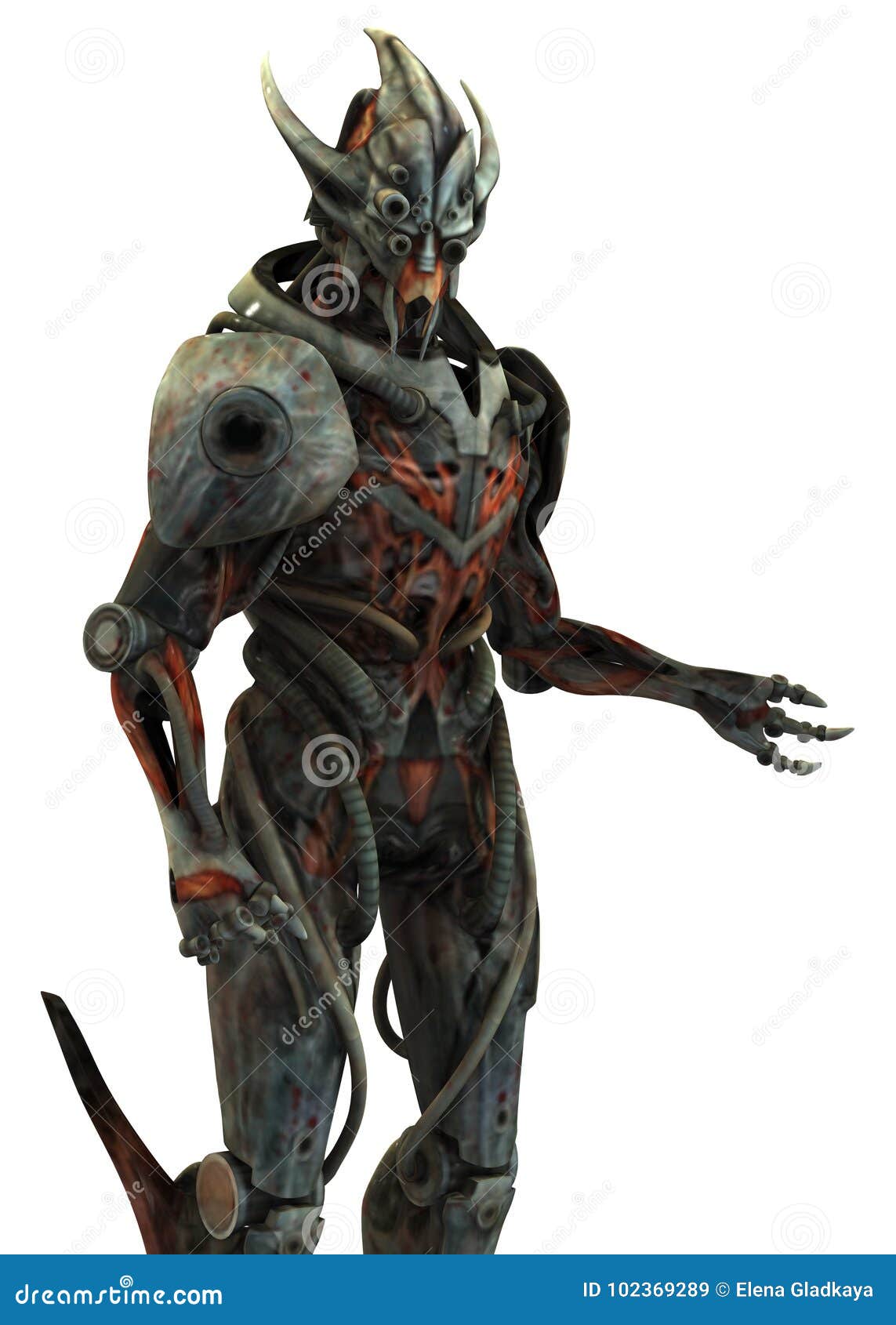 Cyborg Monster Concept 3d Illustration Stock Illustration ...