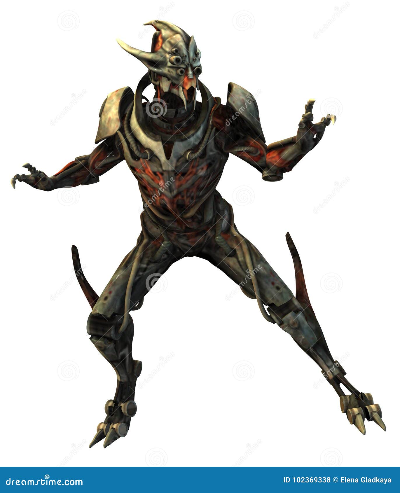 Cyborg Monster Concept 3d Illustration Stock Illustration ...