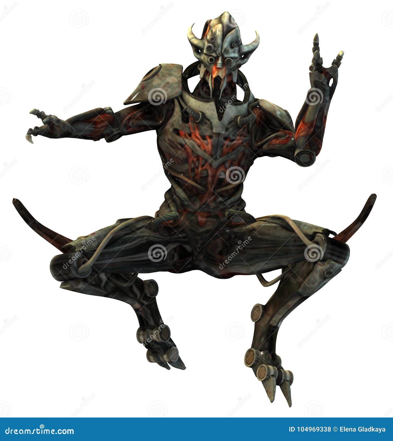 Cyborg Monster Concept 3d Illustration Stock Illustration ...