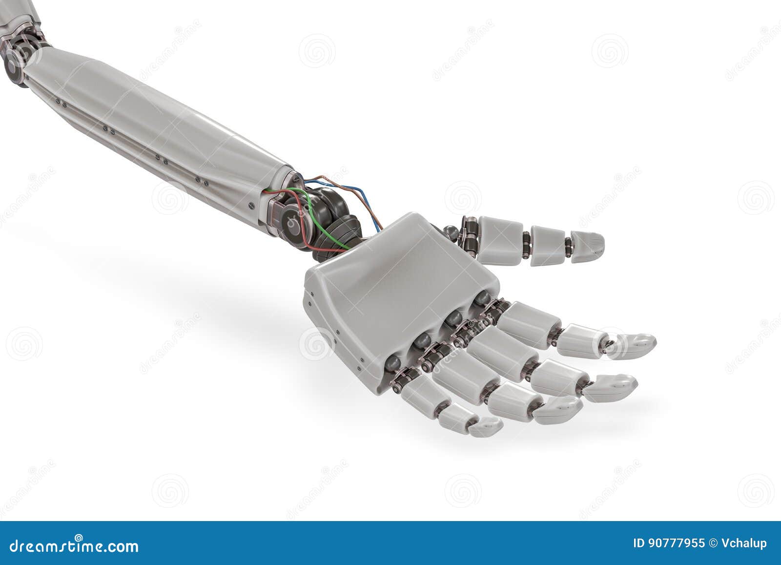 Cyborg Plastic Hand on White Background. 3D Rendered Illustration Stock ...